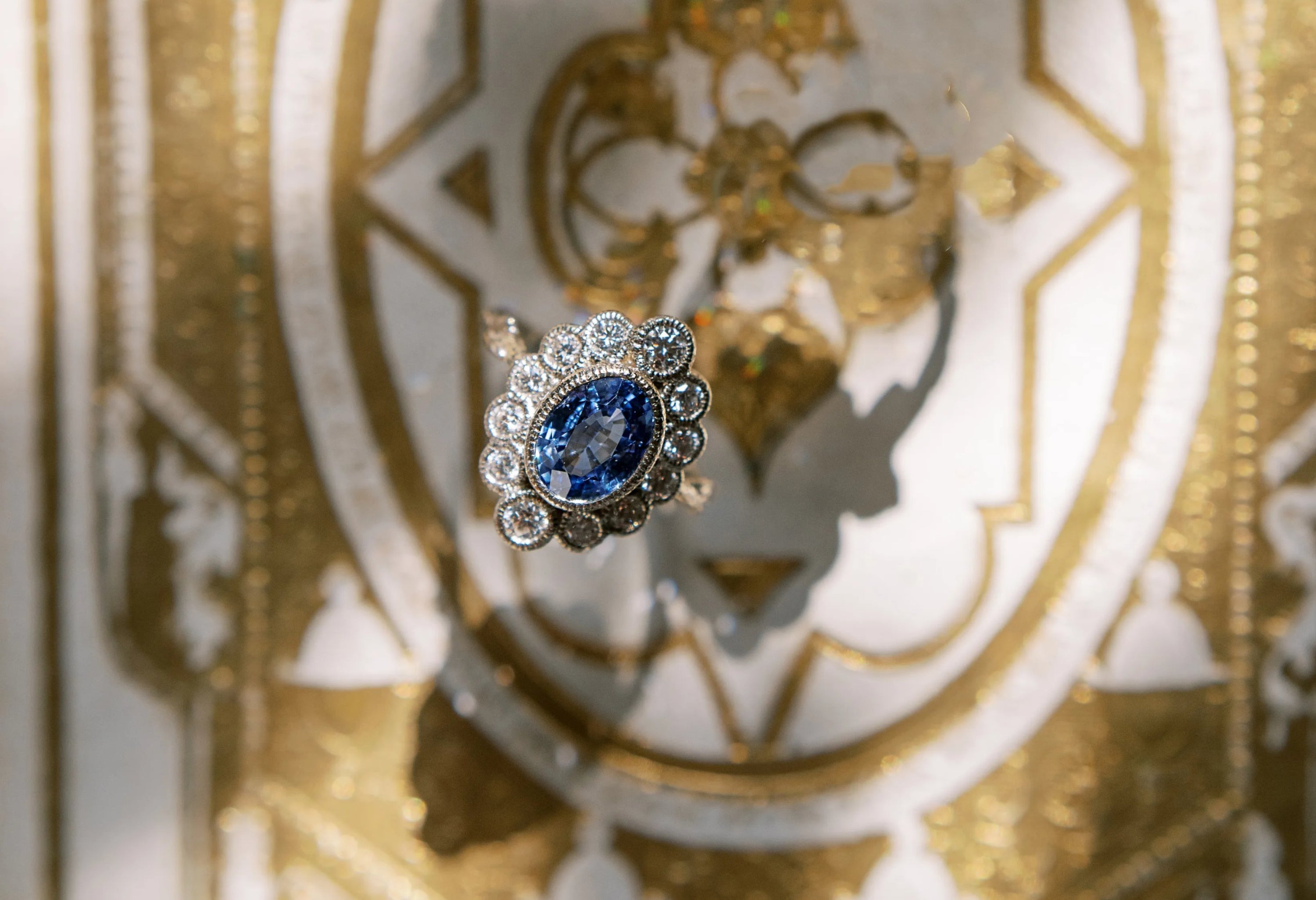 Hyacinth Sapphire and Diamond Halo Engagement Ring – Claire Pettibone ...