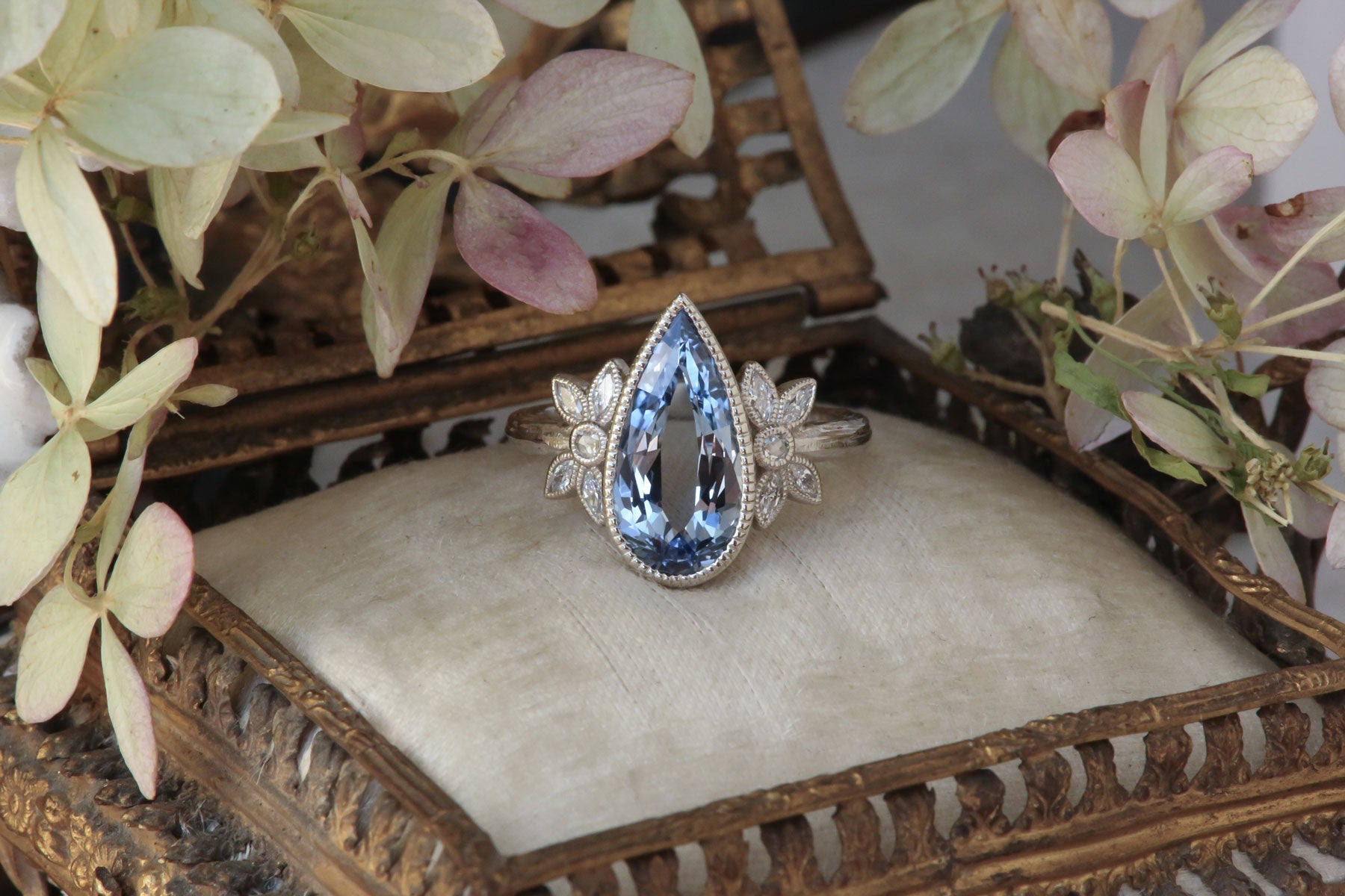 Robin Sapphire Droplet Engagement Ring – Claire Pettibone Design Atelier
