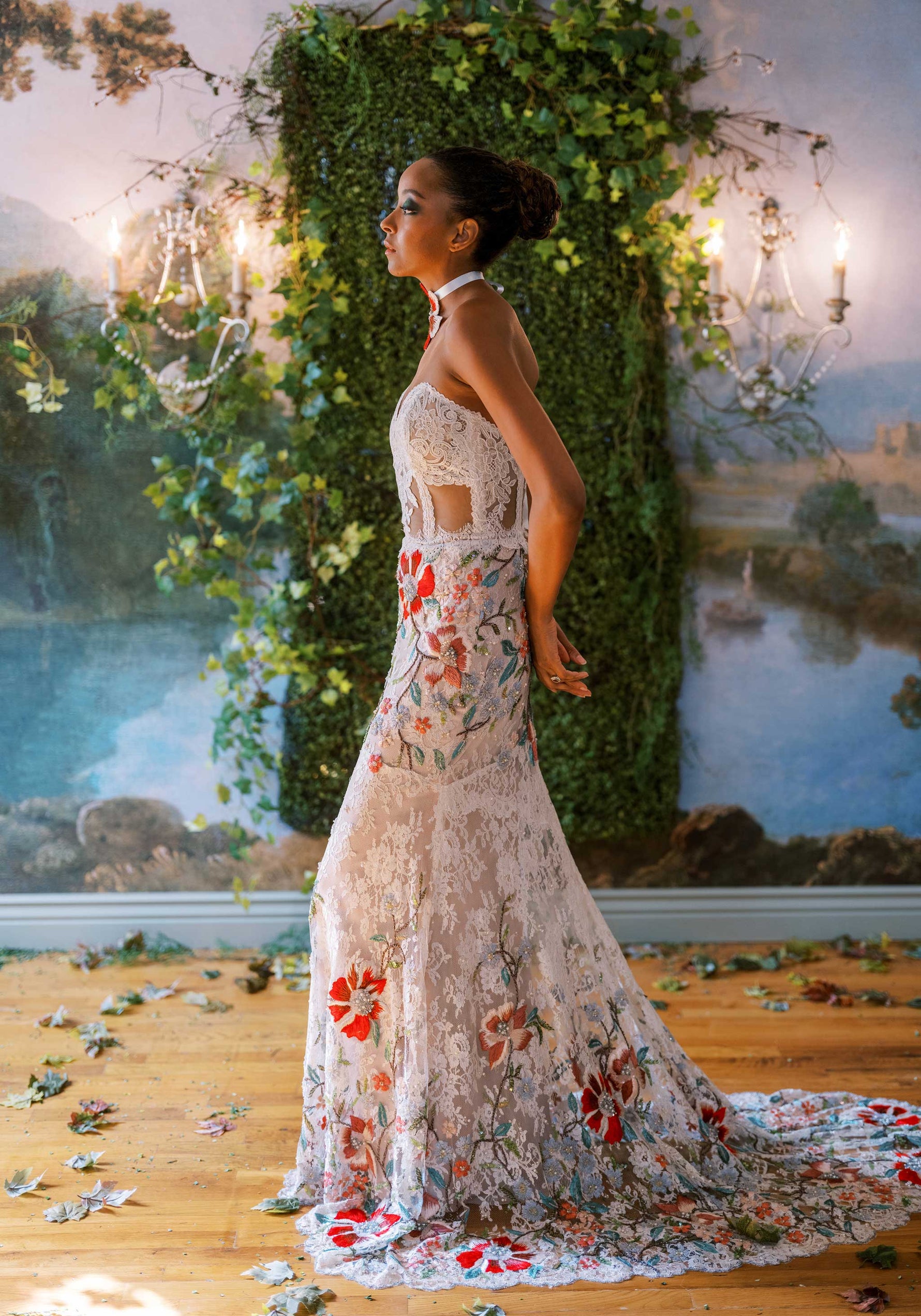 Tudor Rose Luxurious Colorful Corset Fit and Flare Wedding Dress ...